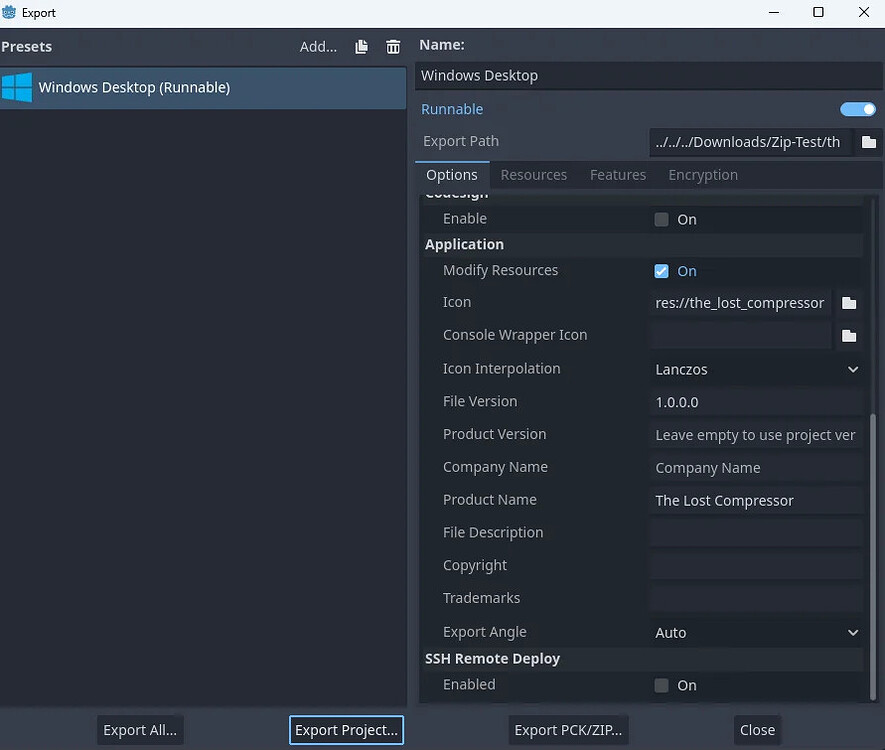 Problems exporting Godot project to Windows exe - Help - Godot Forum