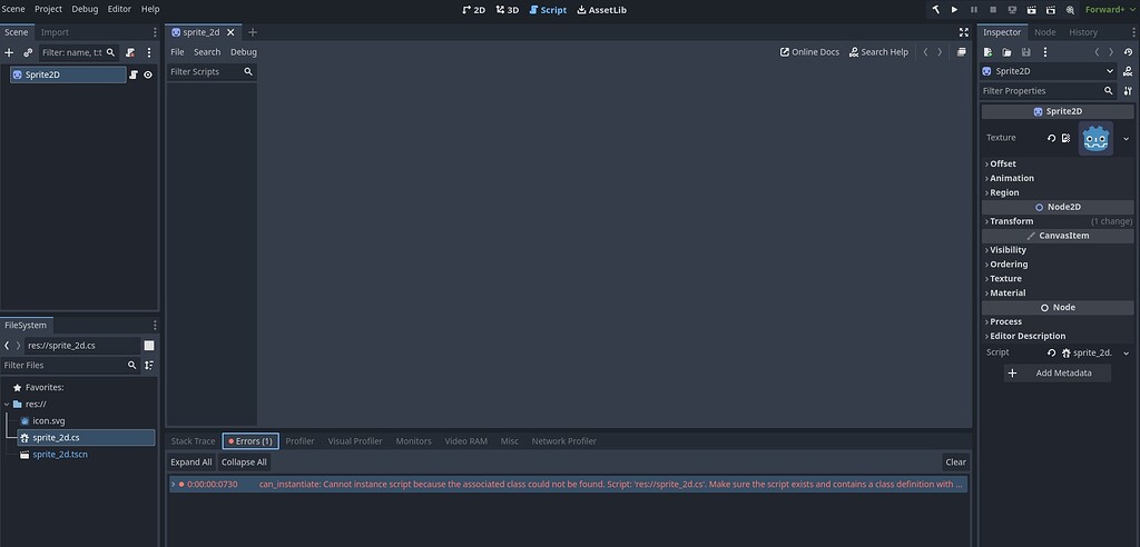 Creating Your First Script Official Guide Not Working For C Help Godot Forum