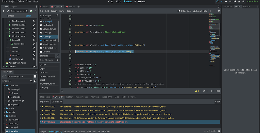 how do load enemy reference in player script - Programming - Godot Forum
