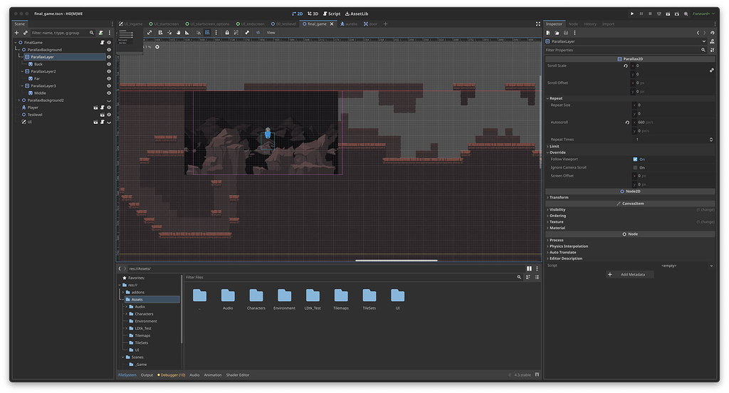 Parallax not showing in-game - Help - Godot Forum