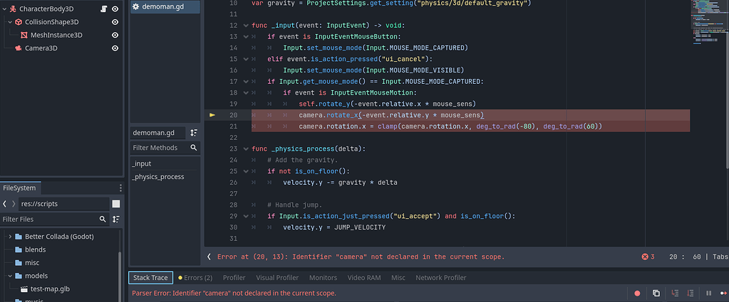 Issue with non-declared camera (FIXED) - Help - Godot Forum