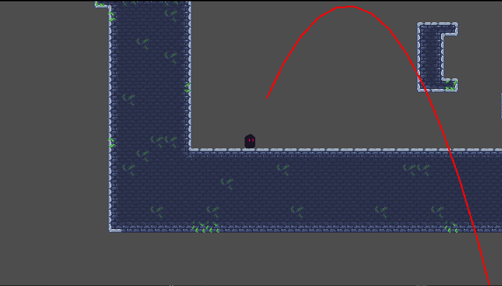 I am trying to implement a drawn line that predicts the players jumping trajectory but the line ...