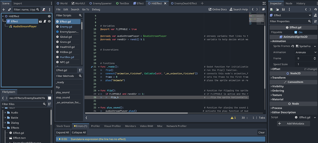 Standalone Expression, Can't Figure Out Why - Programming - Godot Forum