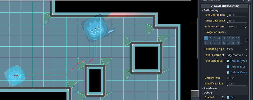 Path generated by NavigationAgent2D makes no sense (TileSet Navigation Layer) - Navigation ...