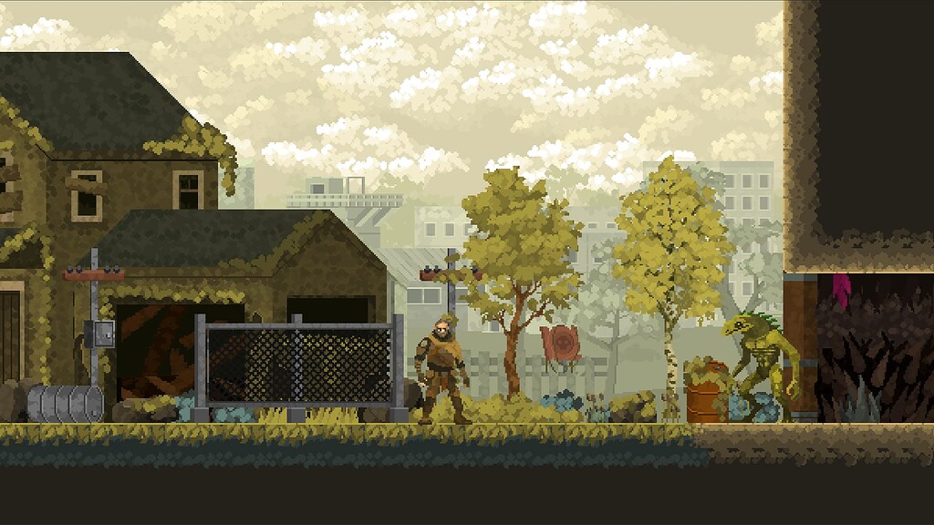 2D pixelart post-apocalyptic asset pack - characters, tilesets, houses ...