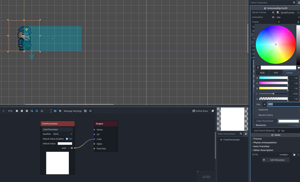 Visual Shader Color Parameter Properties / White doesn't work - Shaders - Godot Forum