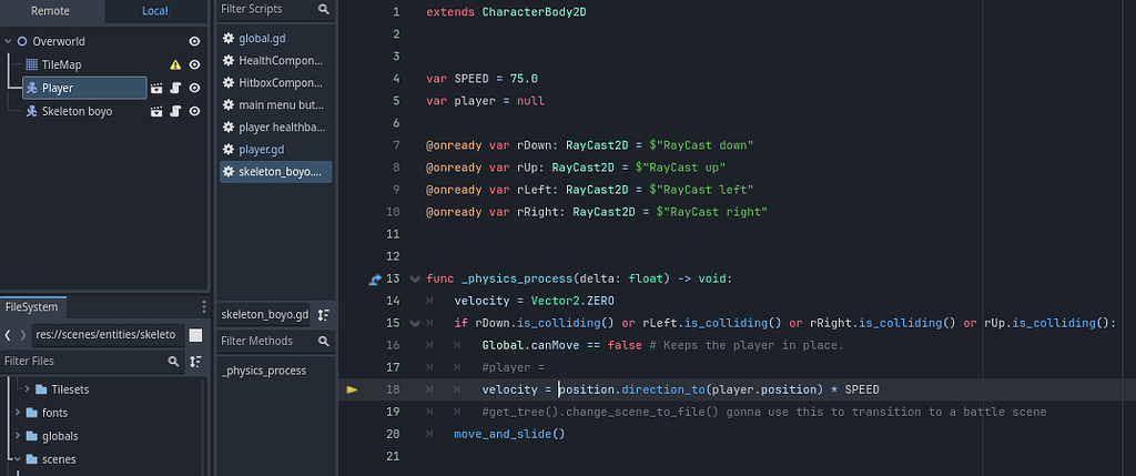 Raycasts and enemy movement. - Programming - Godot Forum