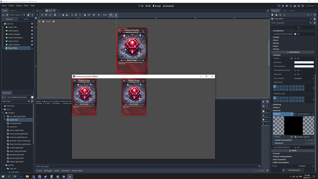 Pixelate shader only displays once - Shaders - Godot Forum