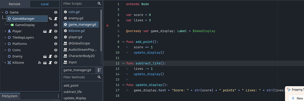 Attempt to call function 'subtract_life' in base 'null instance' on a null instance ...