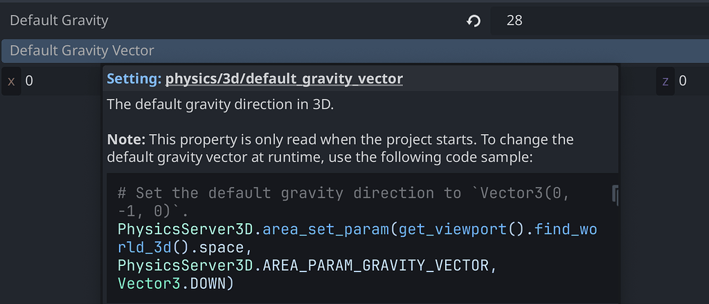 Change worlds gravity vector - Physics - Godot Forum