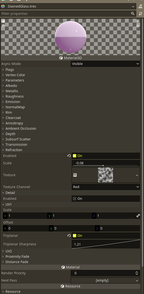 Preview of SpatialMaterial turns pink when using Refraction - Help - Godot Forum