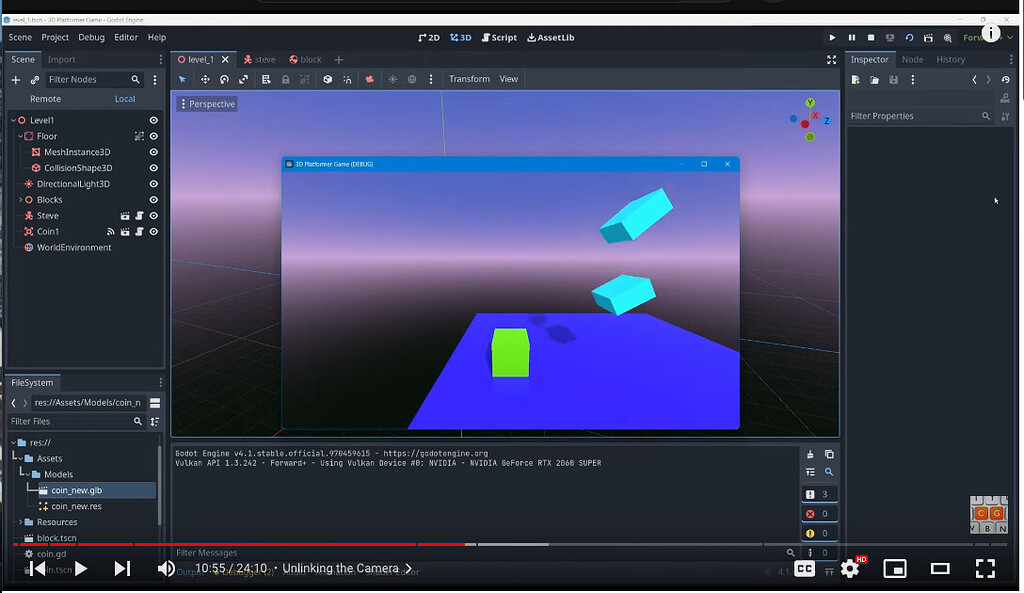 Top level node not working like in tutorial - Help - Godot Forum