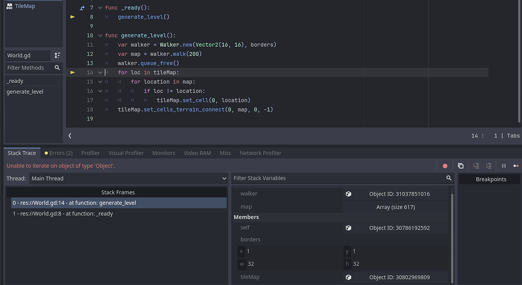 Walker dungeon generation wrong way around - Programming - Godot Forum