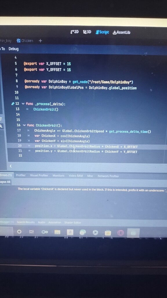 Circular motion, only y works - Programming - Godot Forum