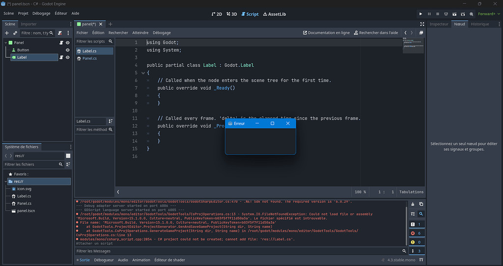 Error with my Scripts (C#) - Programming - Godot Forum