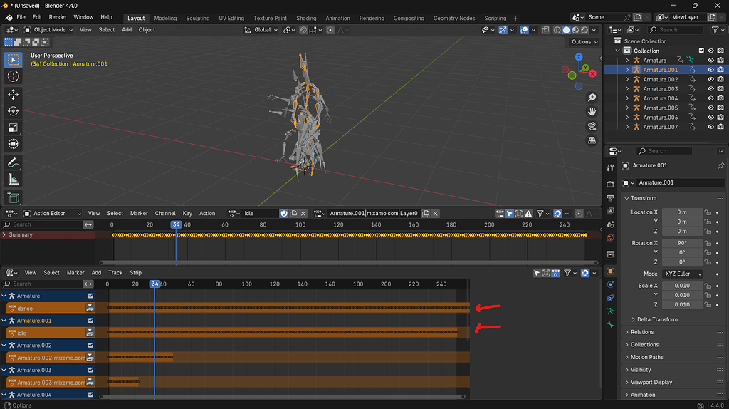 Weird problem when i try to pack animation for Godot in blender - Animation - Godot Forum