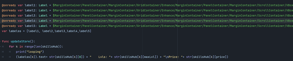 Chaning multiple Labels with a for-loop - Programming - Godot Forum