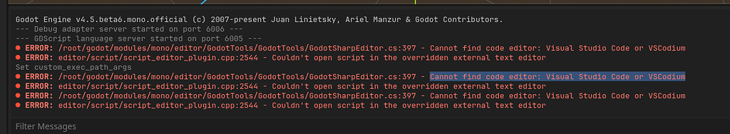 vs code cannot be found by godot C# on ubuntu 25.04 - Help - Godot Forum