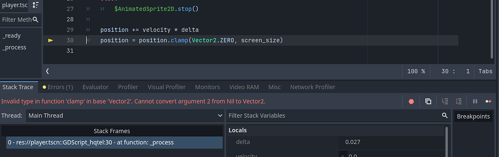 following the "getting started, your first 2d game" tutorial, what am i doing wrong ...