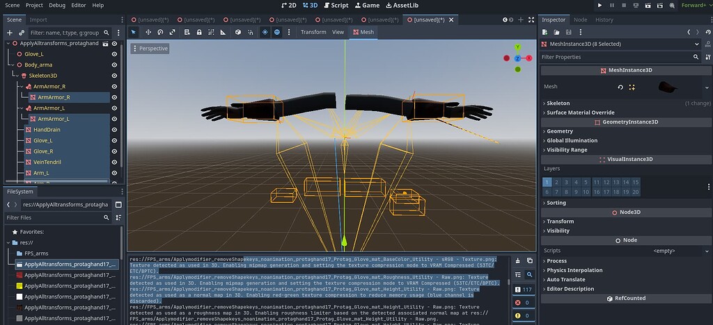 Why is the box to select a mesh offset way down - Help - Godot Forum