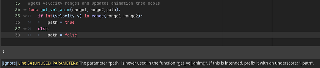 Parameter function says parameter isn't used, while it actually is - Help - Godot Forum