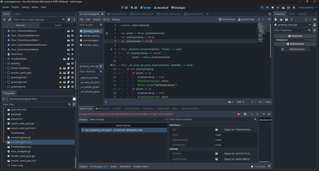 Getting "null" errors but the path is correct and used identically in other places - Programming ...