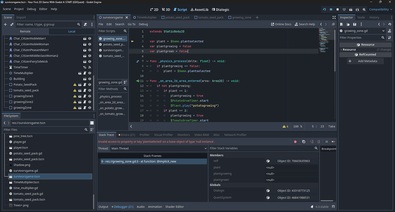 Getting "null" errors but the path is correct and used identically in other places - Programming ...