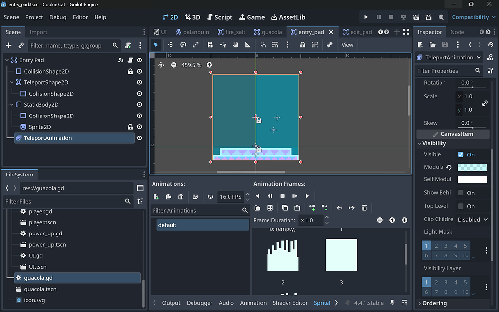 Sprite invisible when running game, but set to "visible" in inspector ...