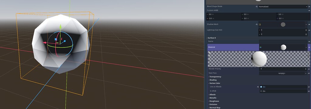 Vertex Color not imported if mesh has a material - Help - Godot Forum