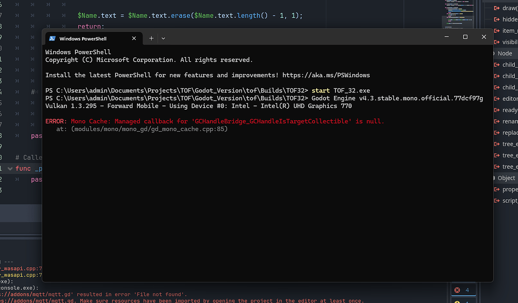 Build does export but crashes when running executable - Help - Godot Forum