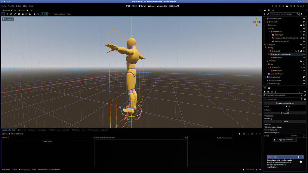 Player skeleton trembles - Help - Godot Forum