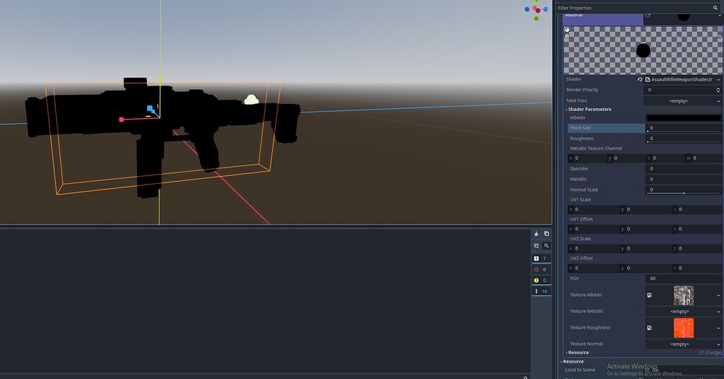 Shader is all black regardless of attached albedo texture - Help - Godot Forum