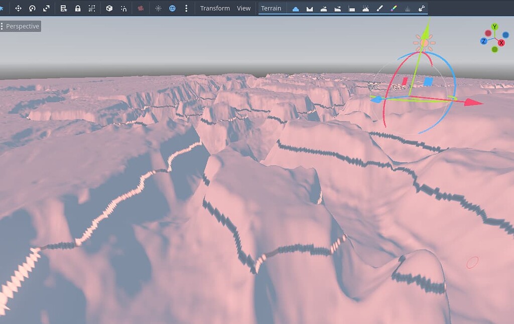 Odd artifacts using Zylann heightmap plugin (noob question probably ...