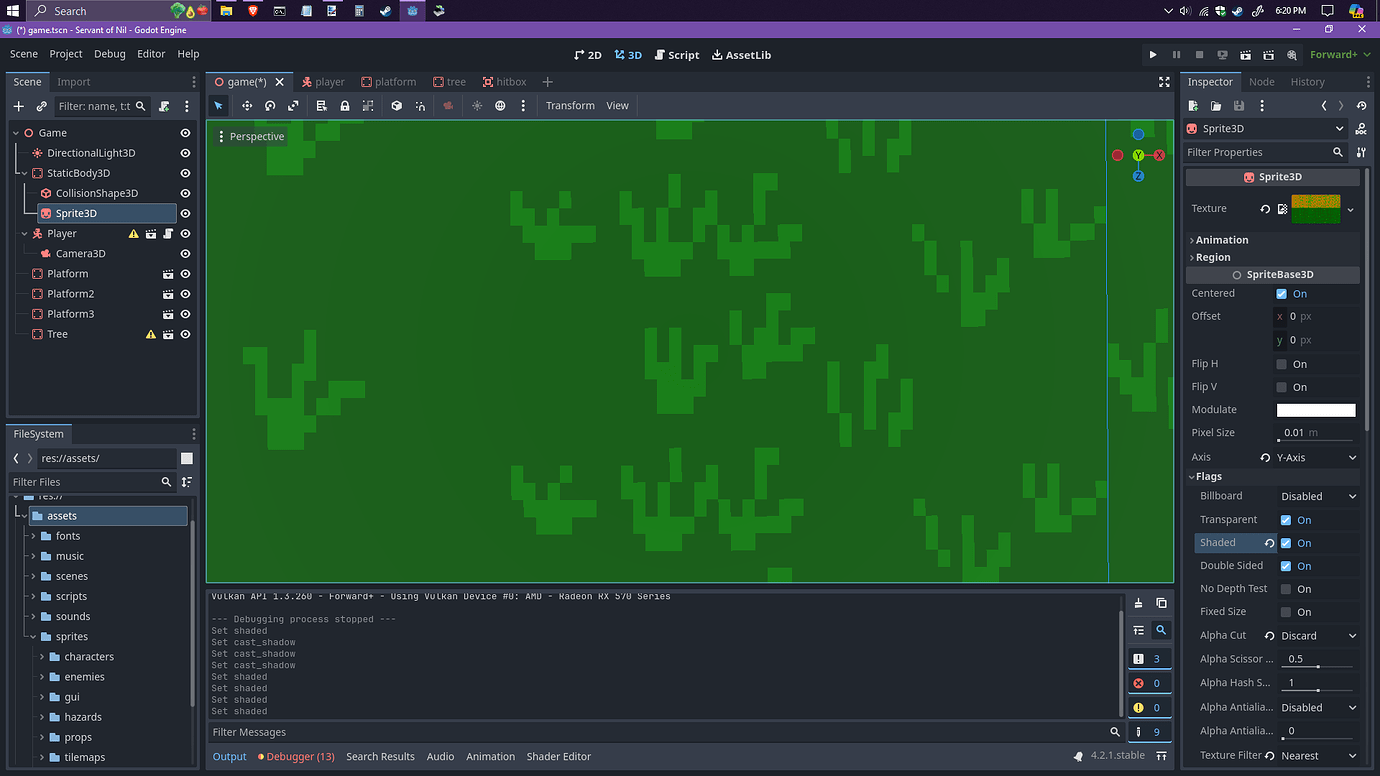 How to use DirectionalLight3d to cast a shadow onto a Sprite3d without ...