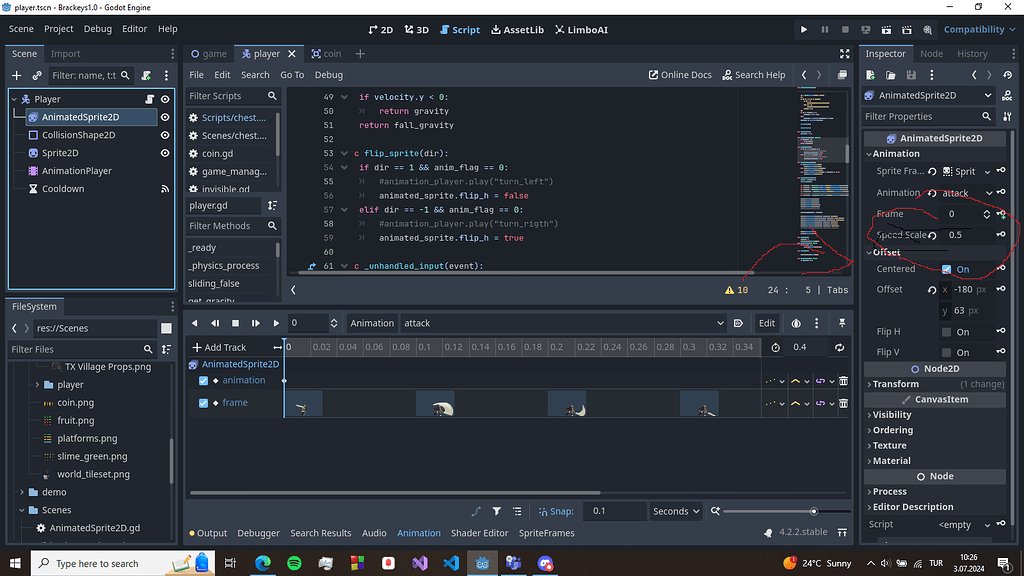 How can I scale my animation’s speed with animation player keys? - Animation - Godot Forum