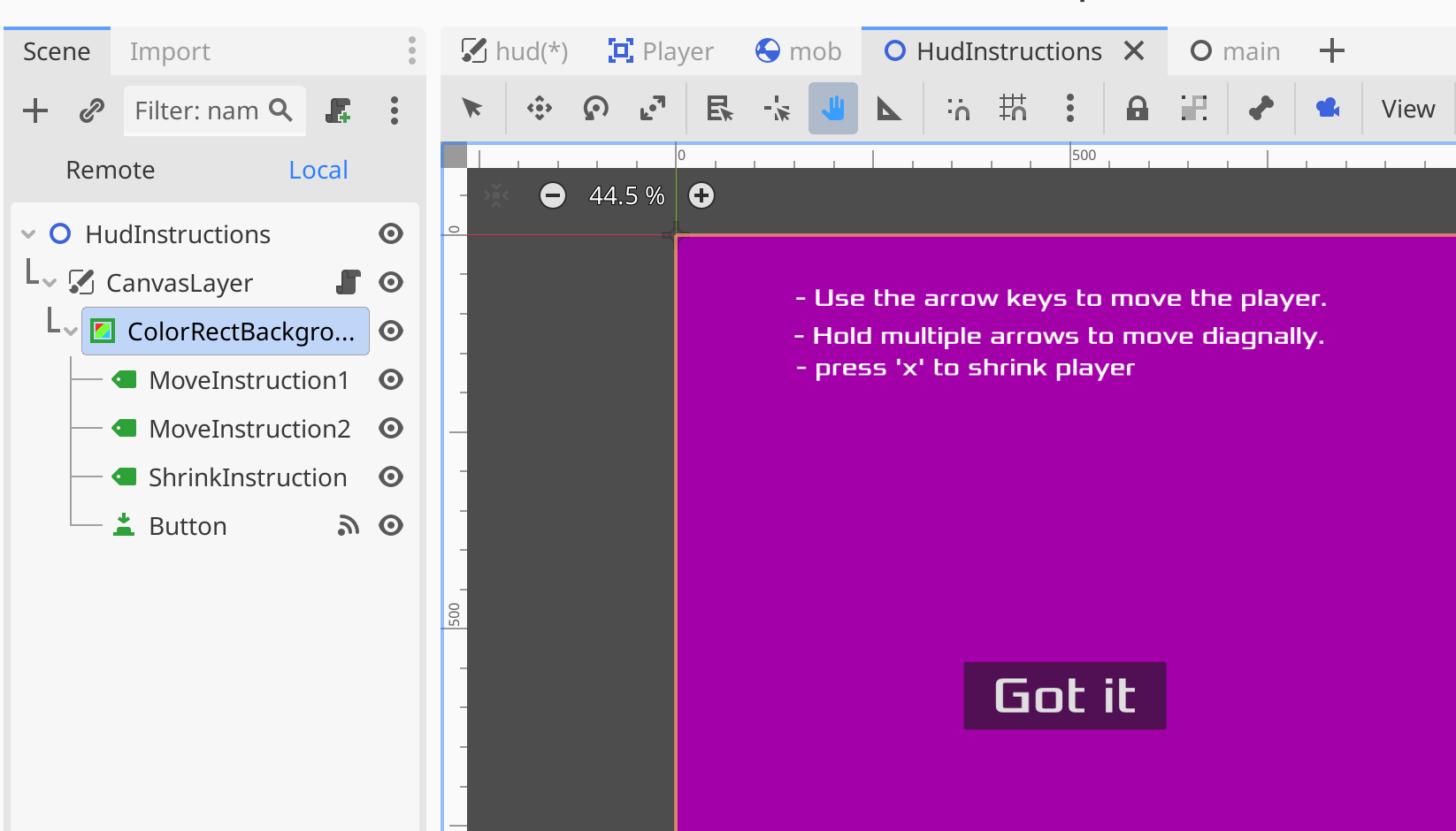 Displaying a help instruction scene - Help - Godot Forum