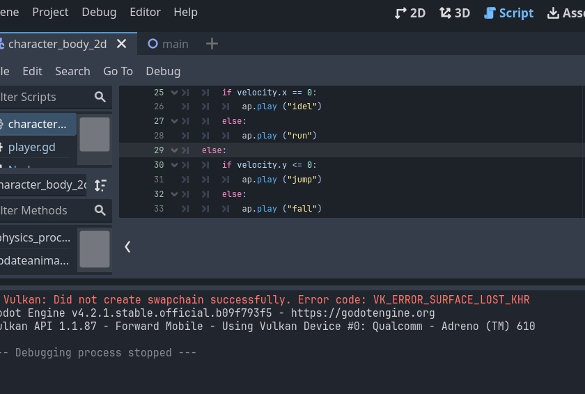 Swap chain error - Help - Godot Forum