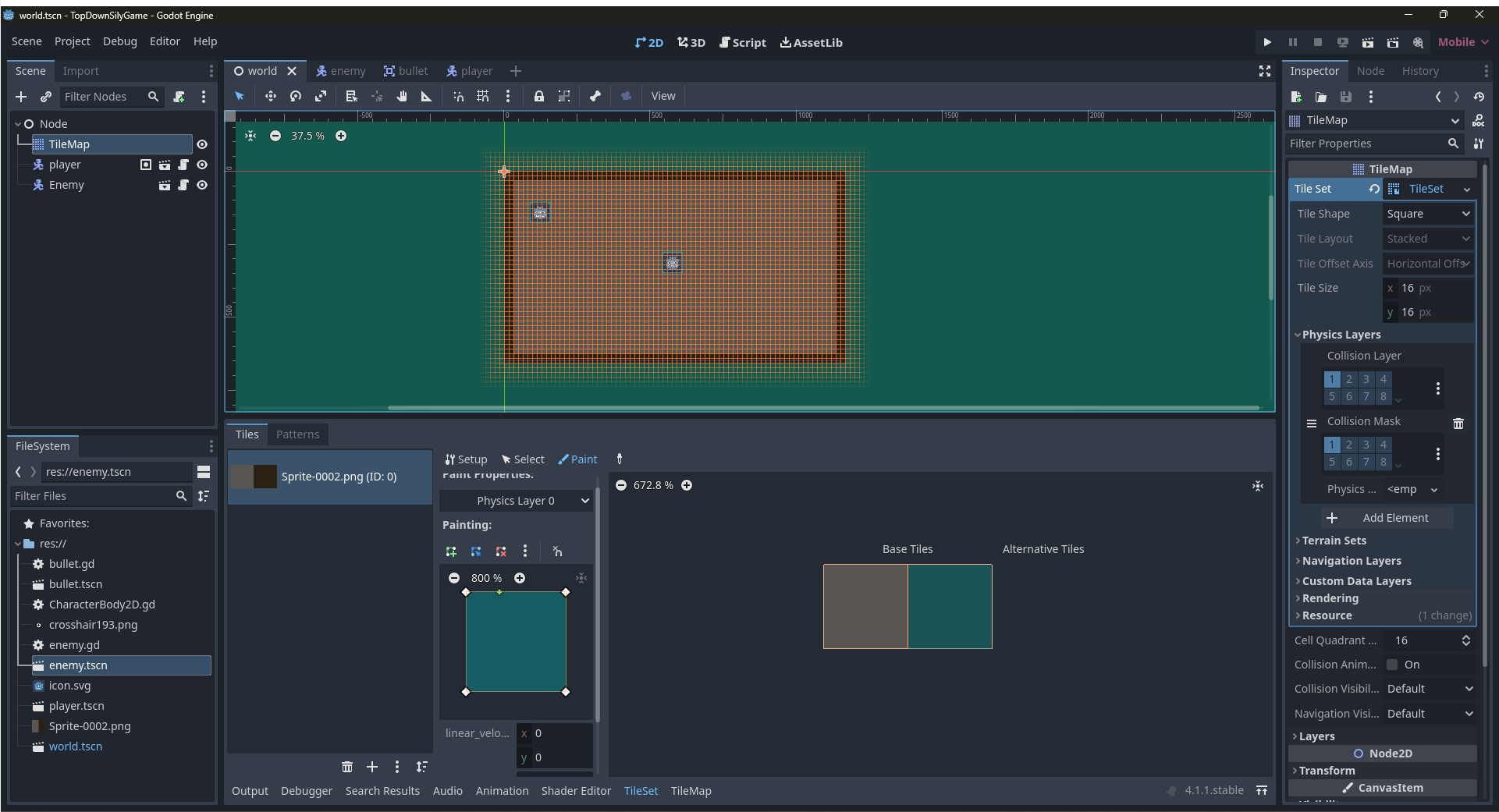 Hey my tilemap collision does not work pls help me - Help - Godot Forum Hey my tilemap collision does not work pls help me - Help - Godot Forum