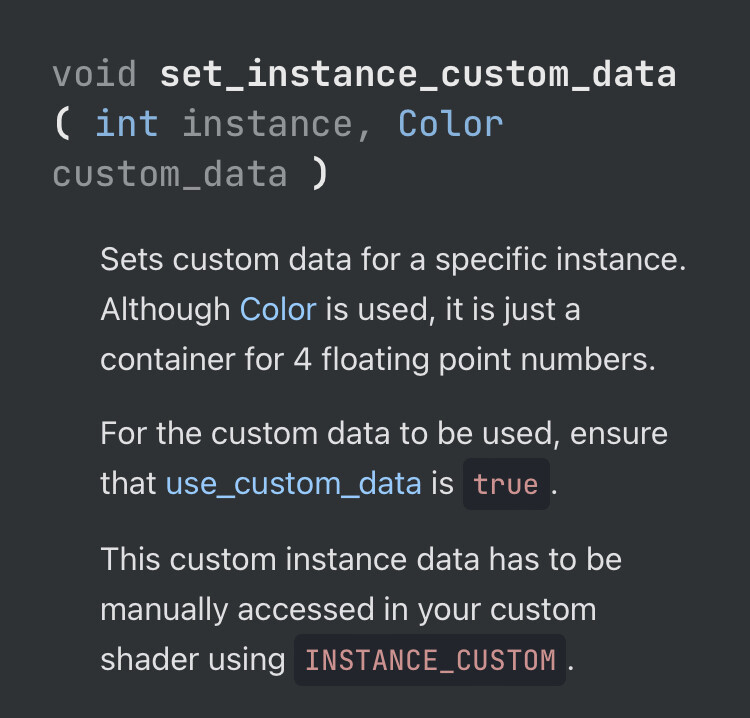 Is multimesh custom data Color accurate? - Programming - Godot Forum