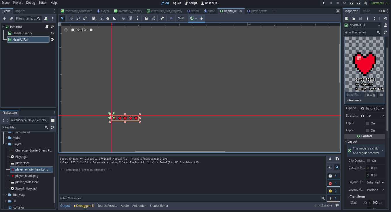 Health UI not following camera when attached to CanvasLayer - UI - Godot Forum