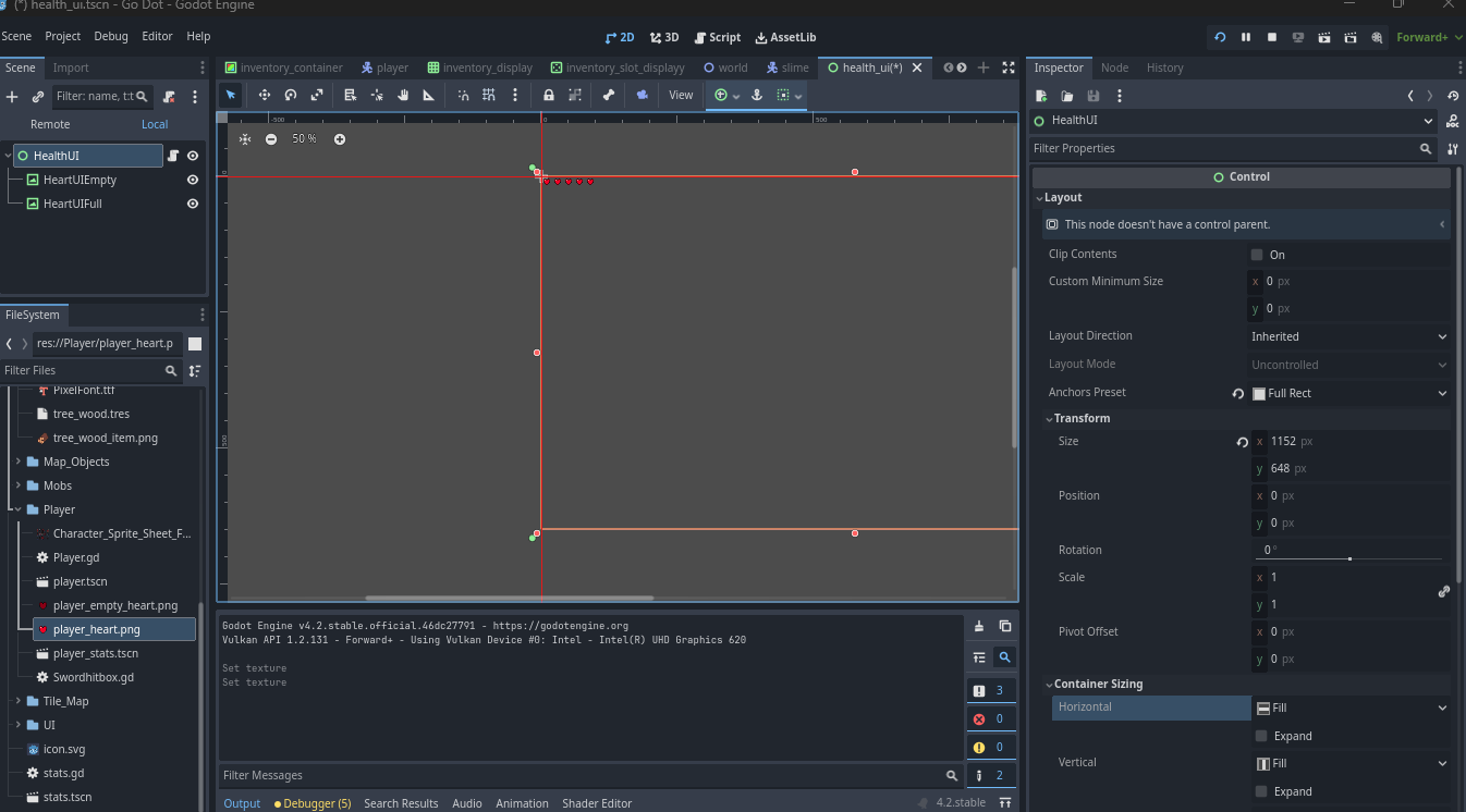 Health UI not following camera when attached to CanvasLayer - Page 2 - UI - Godot Forum