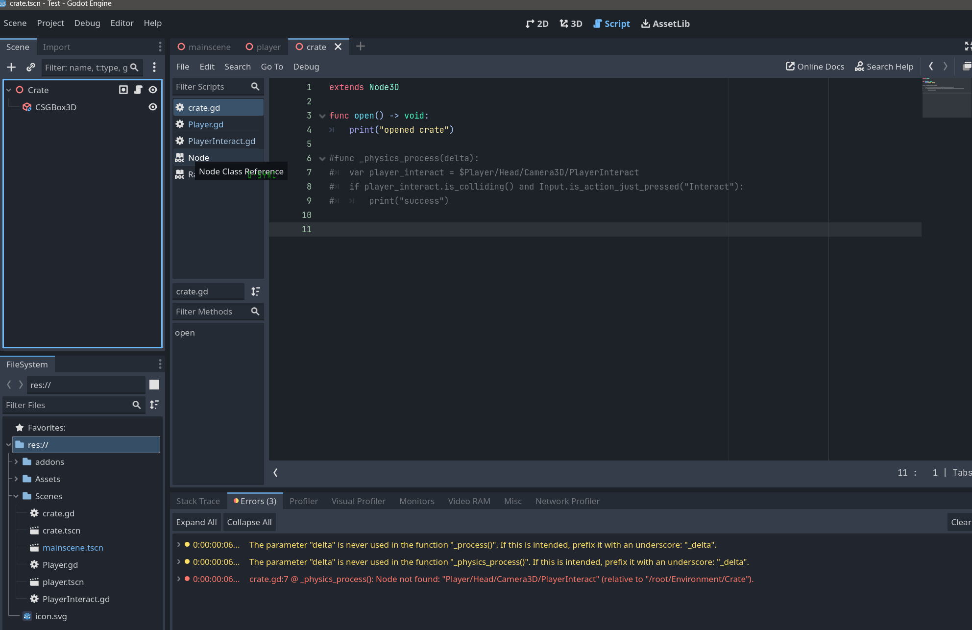 Trying to setup interact system / trying to use variable from 1 scene in another - Help - Godot ...