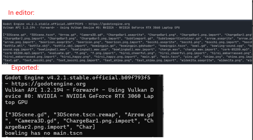 Exported Game Does Not Include Neccesary Resources Help Godot Forum