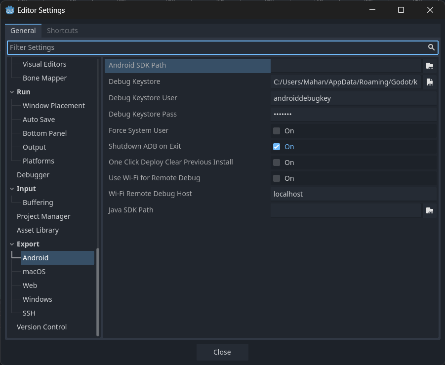 Bug in editor settings: can't add java SDK path - Help - Godot Forum