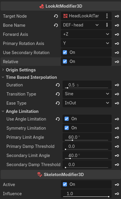LookAtModifier3D Time Based Interpolation not working with Relative ...