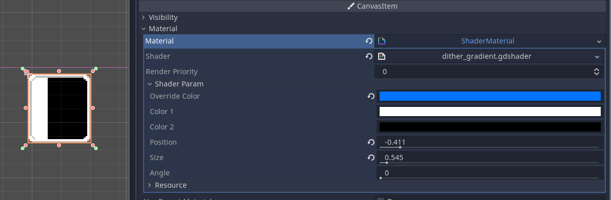 Shader of Two Color Linear Gradient with Dithering Pattern - Shaders ...