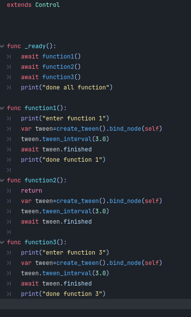 How To Pause A Function While It Wait For A Different Function To Finish Programming Godot