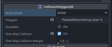 CharacterBody2D collides with internal one-way CollisionPolygon2D edges - Help - Godot Forum