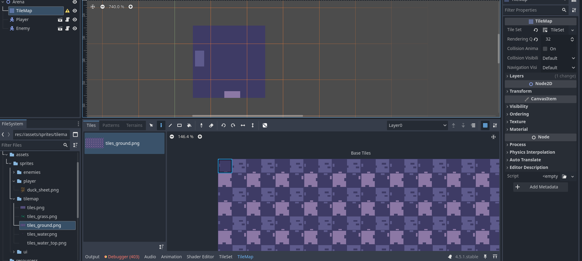 tiles 32 by 32 dont match tilemap grid (overlap) - Help - Godot Forum
