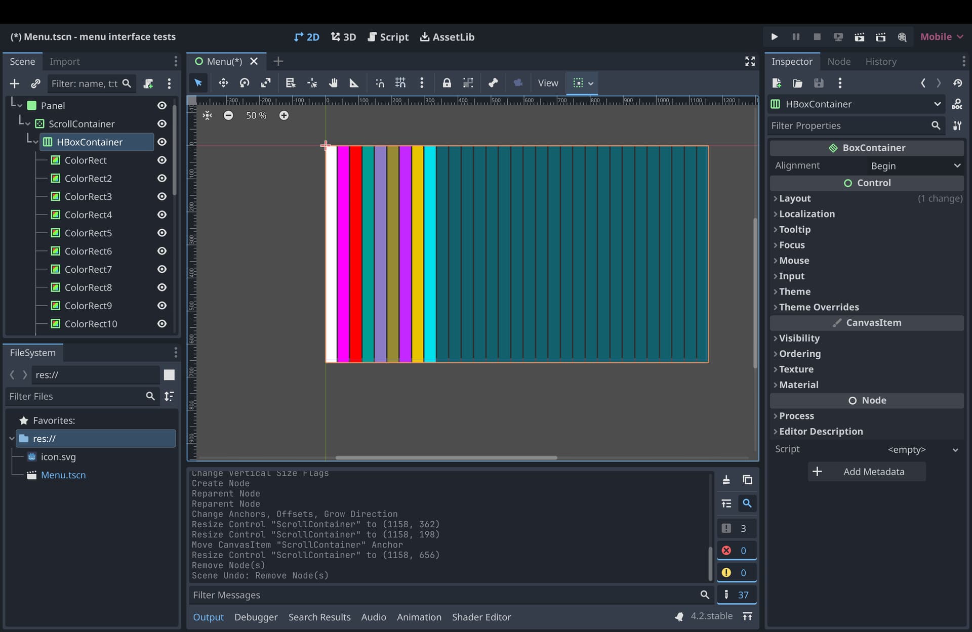 How to stop ScrollContainer from not activating Scrollbar and resizing contents to fit in the ...